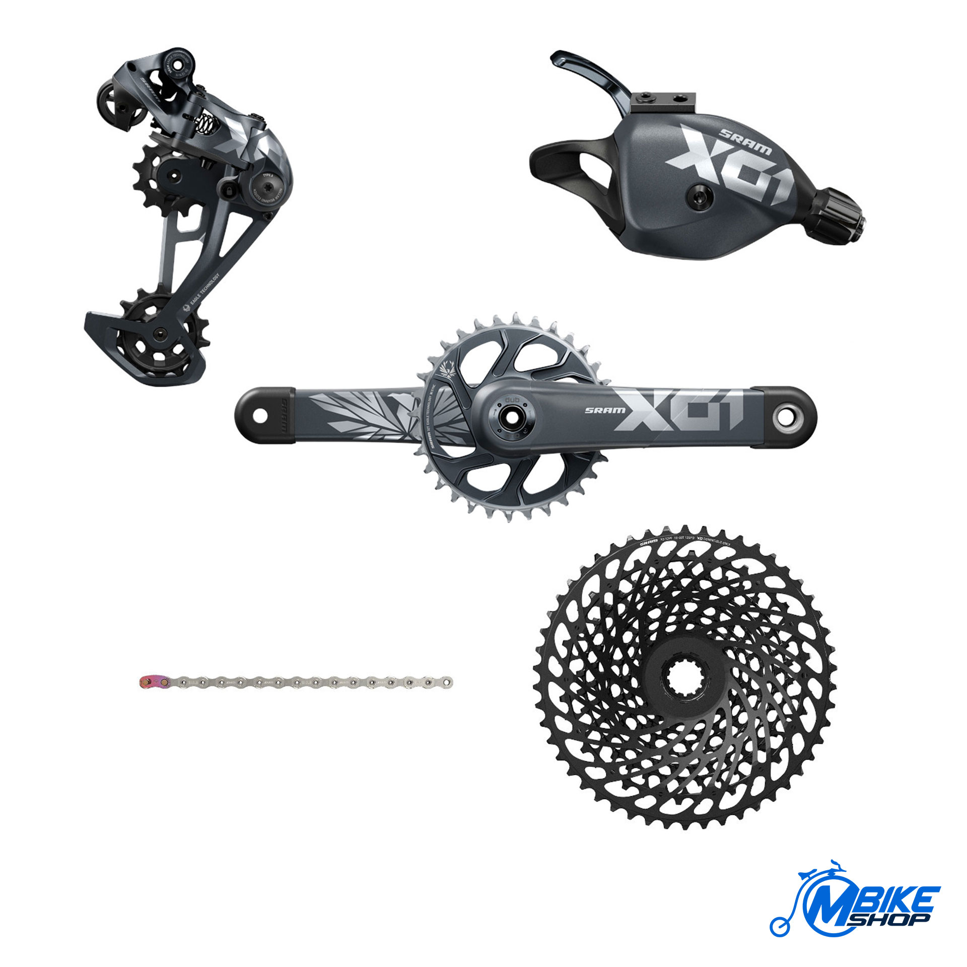 SRAM X01 Eagle Dub 170 Boost 30T 10-50T Lunar Set (pogon, mašinica ...